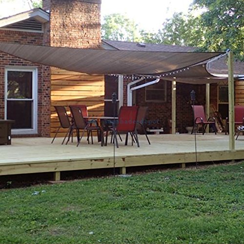 TANG Sunshades Depot 6'x6'x6' Brown Sun Shade Sail 180 GSM HDPE Equilateral Triangle Permeable Canopy Custom Commercial Standard