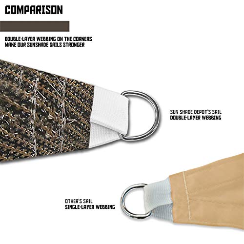 TANG Sunshades Depot 6'x6'x6' Brown Sun Shade Sail 180 GSM HDPE Equilateral Triangle Permeable Canopy Custom Commercial Standard