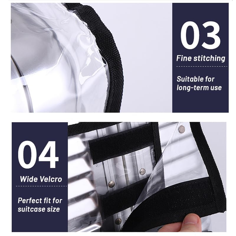 Clear Suitcase Cover - 20 22 24 26 28 30 Inch Suitcase Covers - PVC Waterproof Luggage Cover - Top and Side Handle Gap Suitcase Protector (22 Inch)