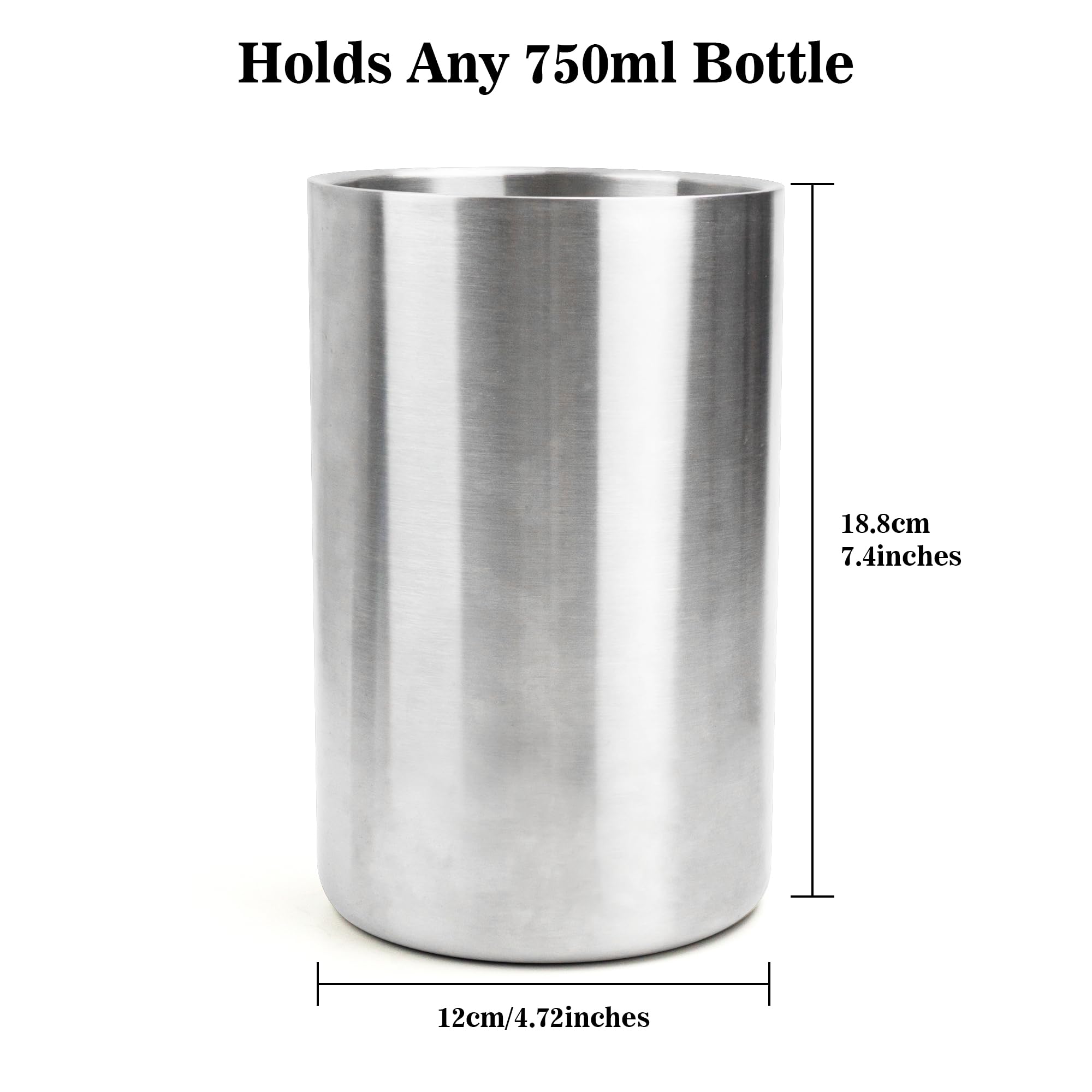 Wine Bottle Chiller, Stainless Steel Wine Cooler Bucket with Ice Pack White Wine Bottle and Champagne, Perfect Wine Accessories for Wine Lovers