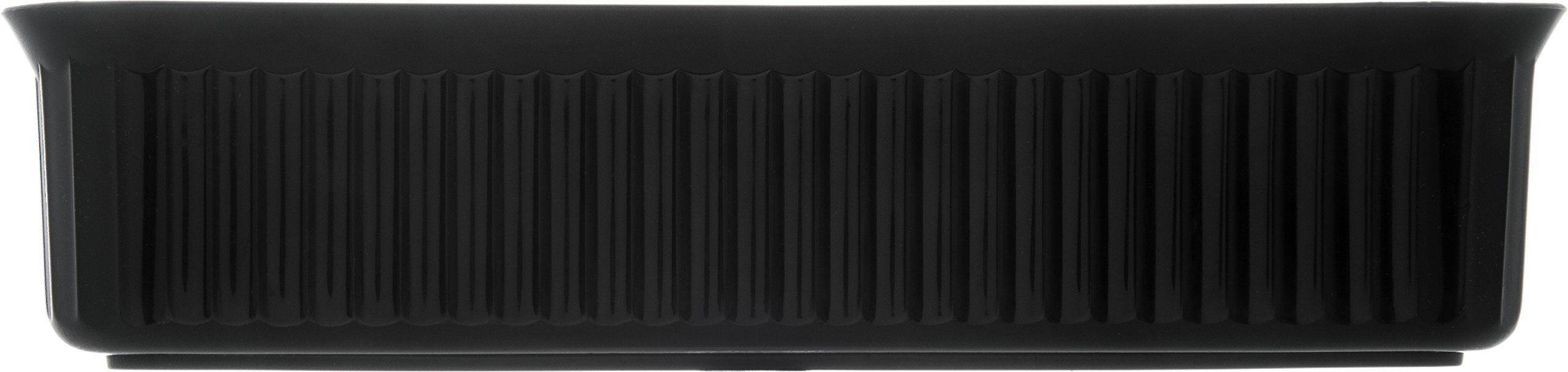 CFS Deliware Rectangular Deli Crock, Serving Food Pan for Restaurant, Polypropylene, 10 lb. Capacity, 10 lb., 3" H x 10.25" W x 12.43" L, Black (Pack of 6)