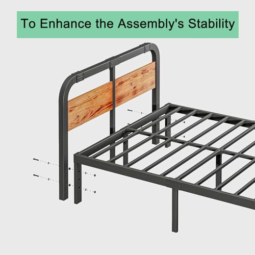 Nordicbed 40 Inch High Wood Headboard King, Farmhouse Headboard King Only, Rustic Headboard, Metal Slats, Easy Assembly