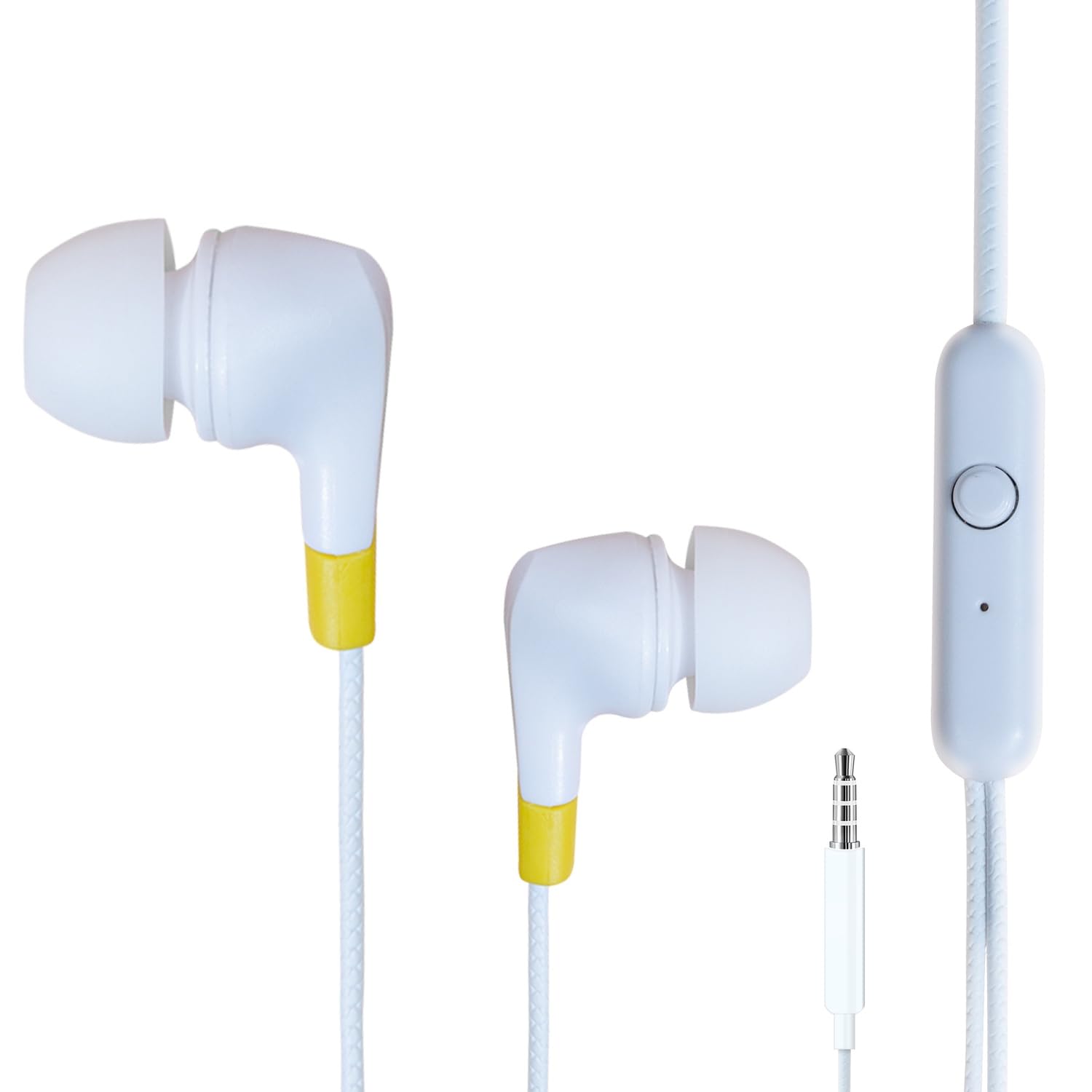 Wired Earbuds Headphones in-Ear Earphones with Microphone Remote. 3.5mm Plug in Audio Jack, Noise Isolating Ear Buds, Memory Foam for iPhone, Samsung, Women, Small Ears
