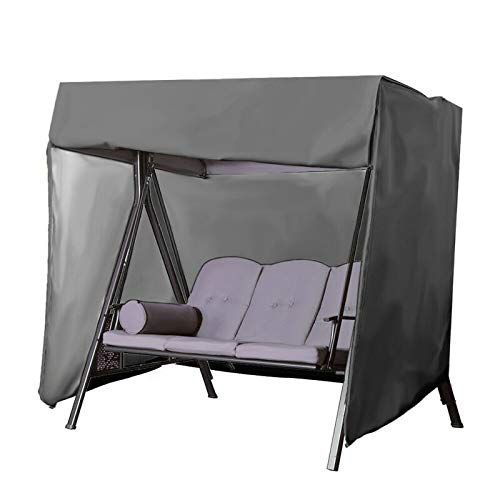 Swing Covers for Outdoor Furniture Patio Swing Cover 3 Seater Durable Hammock Outdoor Swing Glider Cover 87x49x67 inches All Weather Protection (Black)
