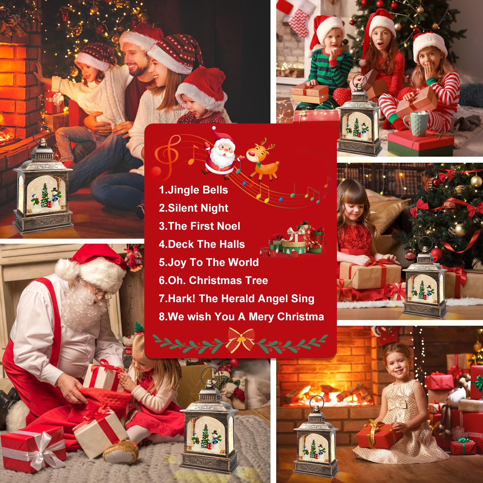 Christmas Snowman Snow Globe, Snowman Musical Lantern with 6 Hour Timer USB Lined/Battery Operated Retro Style Holiday Glitter Globe for Xmas Indoor Decoration and Santa Gifts