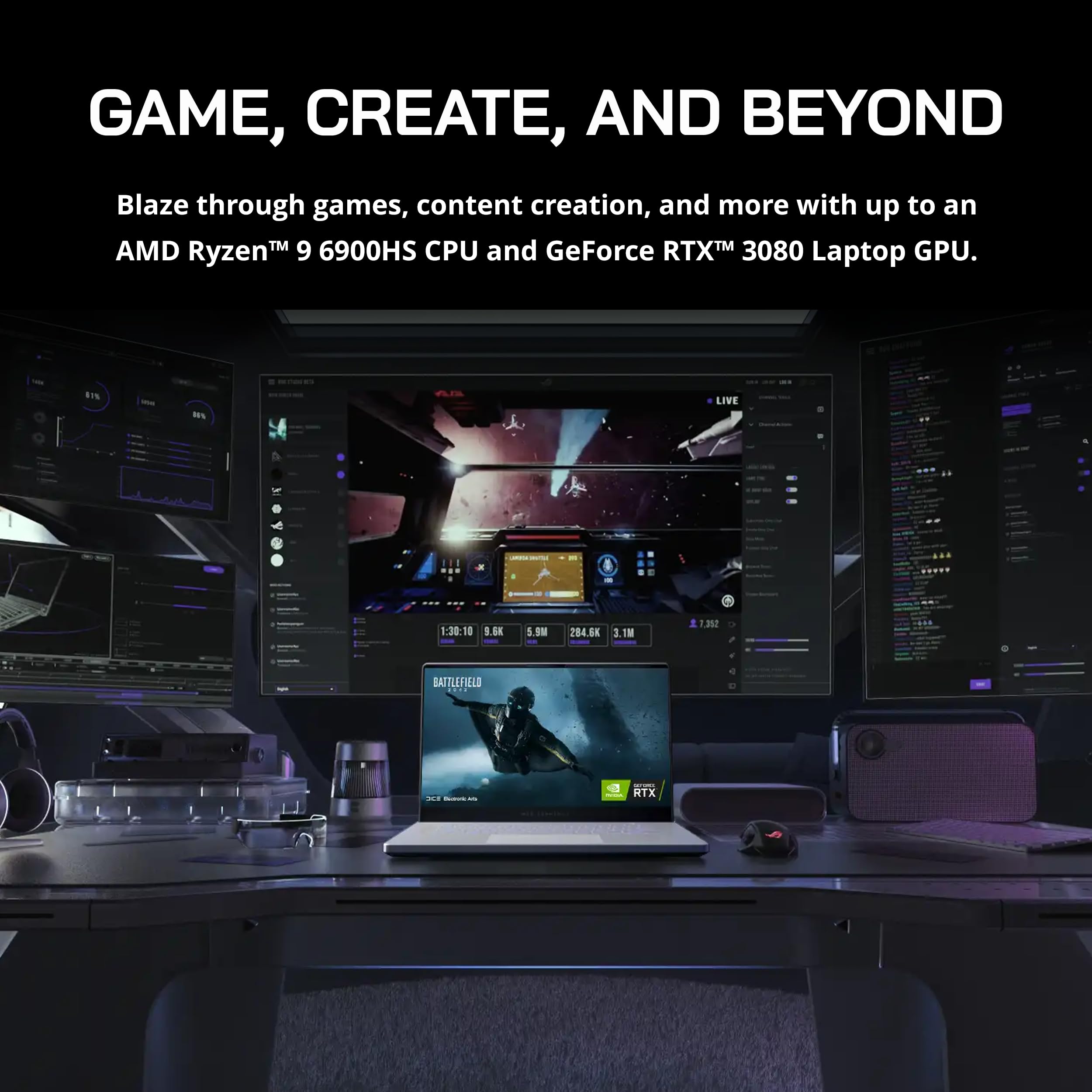 asus Zephyrus G15 15.6'' 240Hz QHD Gaming Laptop, AMD Ryzen 9 6900HS, GeForce RTX 3080 8GB GDDR6, 40GB DDR5 RAM, 4TB PCIe SSD, Backlit Keyboard, HD Webcam, Win 11 Pro, Gray, 32GB USB Card