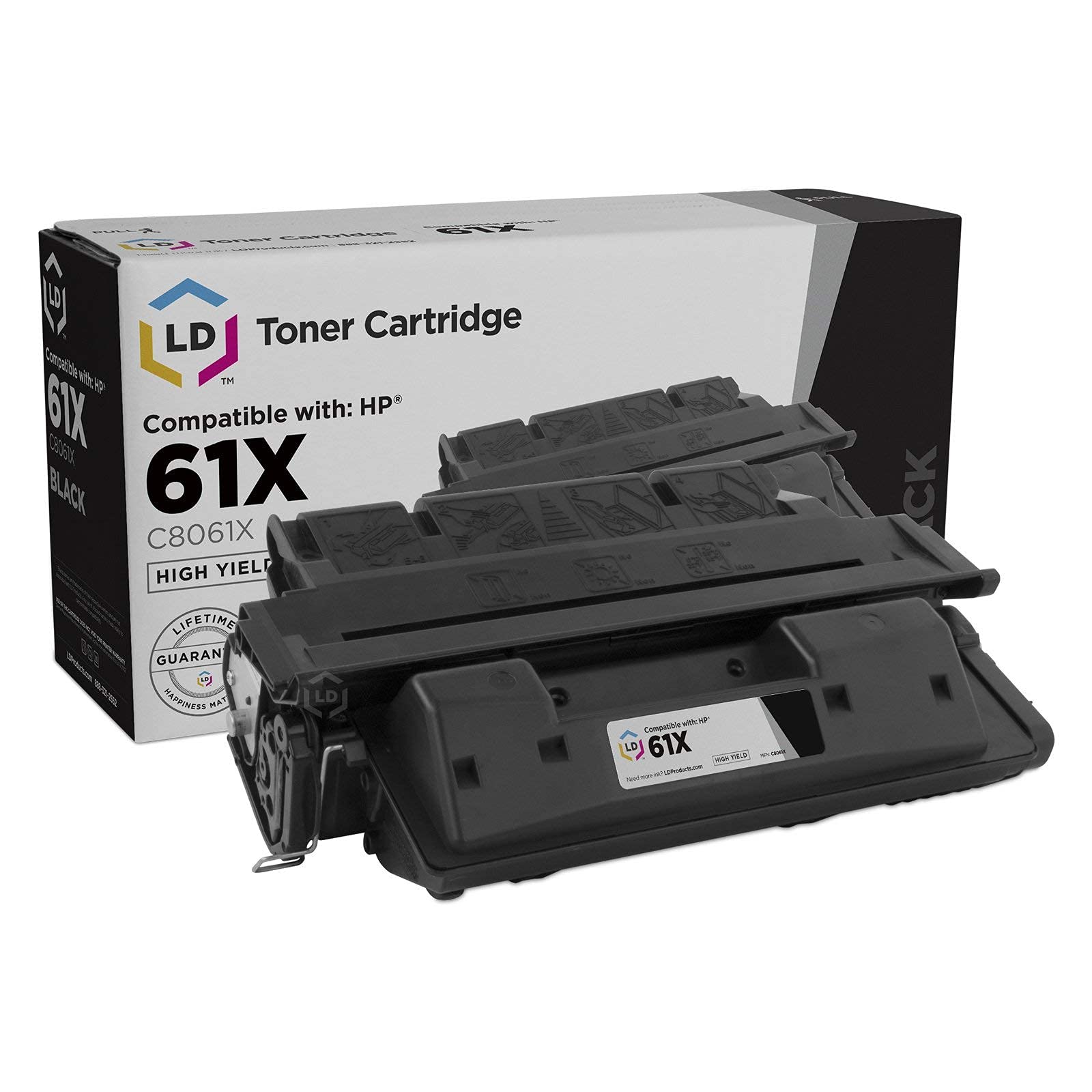 LD Remanufactured Toner Cartridge Replacement for HP 61X C8061X High Yield (Black)