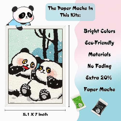 Mcsalay Paper Mache Painting Kits for Kids Ages 8-12, Easy Paint with Numbers DIY Paper Mache Painting Kits for Home Wall Decor