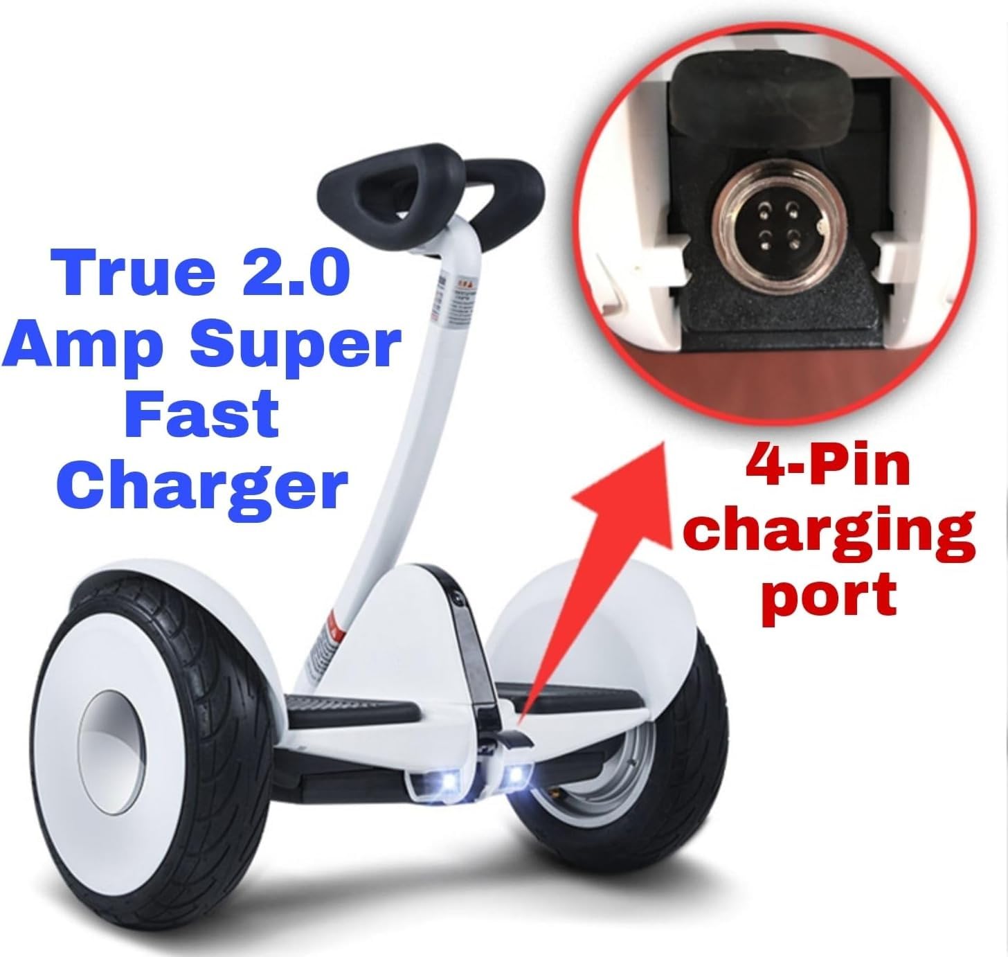 Suptopone Electric Scooter Charger 4 Prong for Ninebot S/S-MAX/Mini PRO/Mini lite, 63V 2A 4-Pin Connector Battery Charger Replacement Accessories with Ninebot by Segway Go Kart