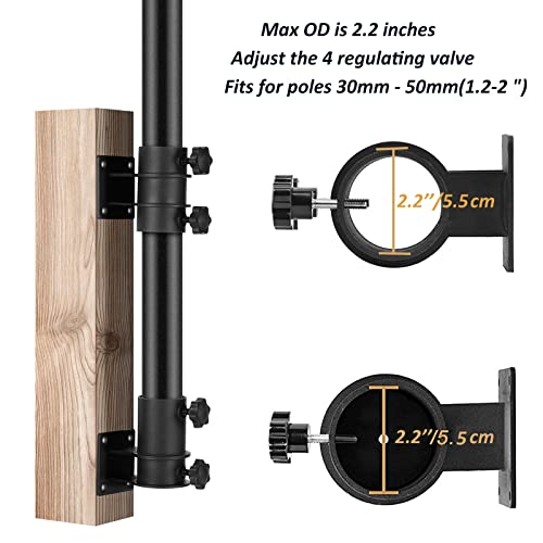 wihxd 2 Pcs Patio Umbrella Holder, Adjustable Deck Umbrella Mount, Heavy Duty Patio Umbrella Stand, Outdoor Umbrella Clamp Bracket for Deck Railing, Balcony, Courtyard, Fences (Max OD 2.2'')