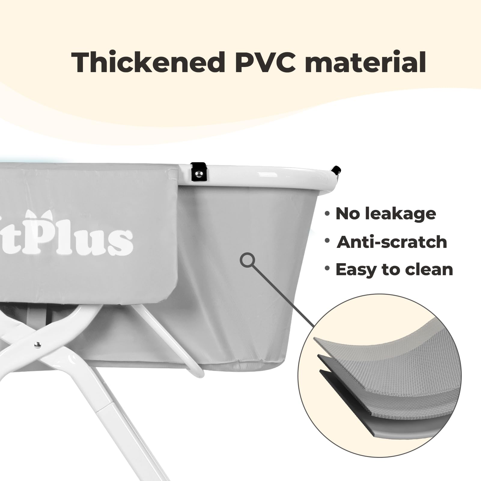 KITPLUS Elevated Dog Bath Tub, 5 Height Adjustable (28-40 in), Foldable and Portable Dog Bathing Station, Pet Wash Station for Small to Large Size Pets