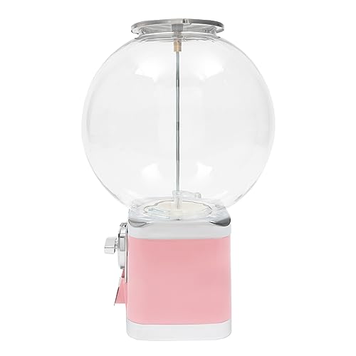 Gdrasuya10 Vending Machine, 18.11" Big Bubble Gumball Machine Lockable Candy Gumball Dispenser Machine Large Capacity Toy Vending Machine for 1.26inch Ball, Candy or $1 Coins, Pink