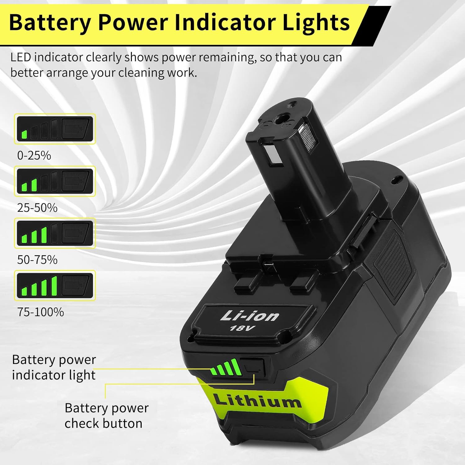 BiBiSi 2 Pack 7.0Ah 18V Replacement Battery for Ryobi 18V Battery, Lithium-Ion Battery Compatible with Ryobi ONE+ 18V P108 P102 P103 P104 P105 P107 P109 P190 P122