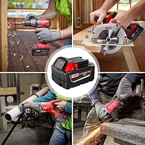 S SKSTYLE 5.0Ah Battery for Milwaukee M18 48-11-1850 2 Pack Lithium-Ion 18V Battery 48-11-1852