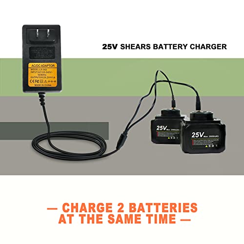 T TOVIA Battery Charger AC/DC Power Adapter for GPS51 25V Cordless Electric Pruning Shears, Applicable Model GPS51-B2540