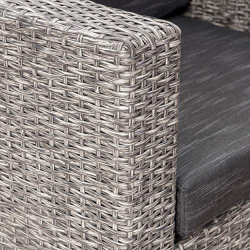 Christopher Knight Home Puerta Outdoor Wicker Club Chair with Water Resistant Cushions, Mixed Black / Dark Grey