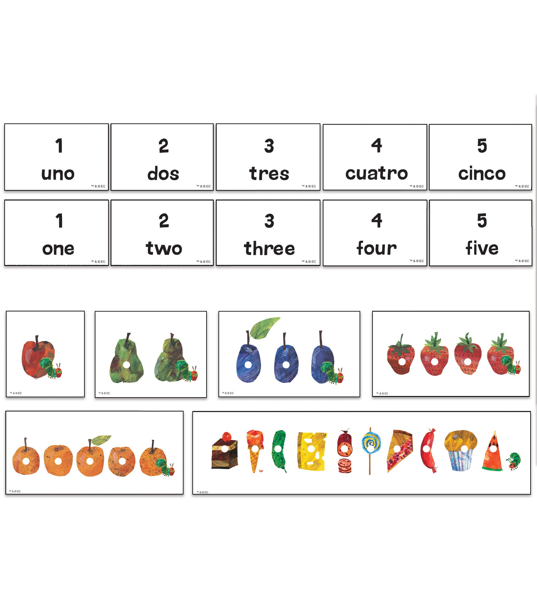 World of Eric Carle | The Very Hungry Caterpillar Learning Cards | English and Spanish, 67ct
