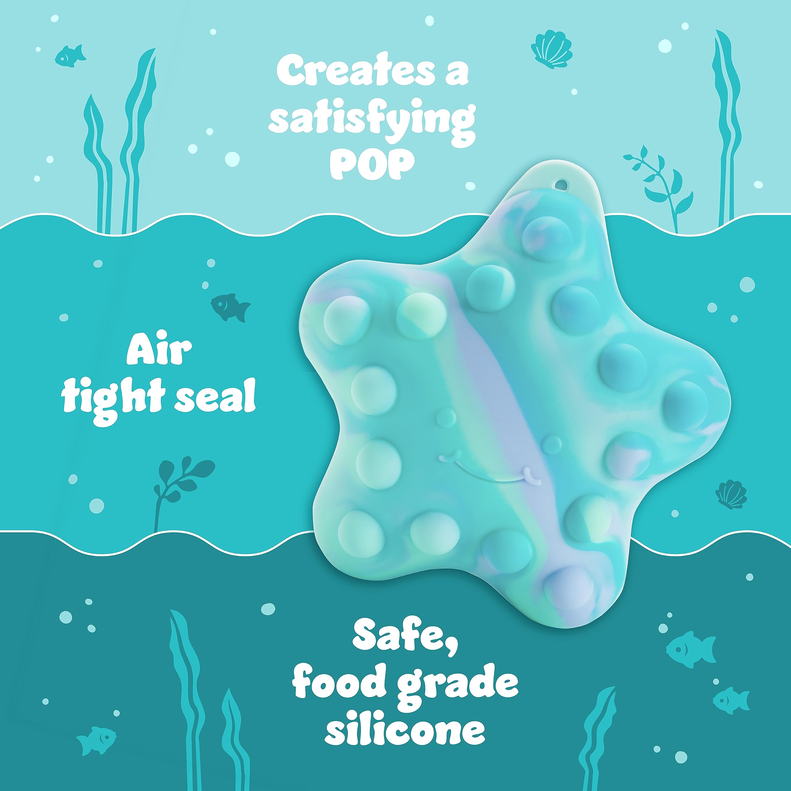 Munchkin® Pop Squish™ Bath Toy, Mold Free Baby and Toddler Bathtub Toy with Sensory and Fidget Play, Starfish