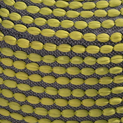 Great Deal Furniture Collier Outdoor Handcrafted Modern Water-Resistant Fabric Cylinder Pouf Ottoman, Green