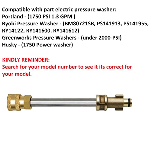 STYDDI Pressure Washer Gun Adapter with 1/4” Female Quick Connect Fitting Compatible with Portland, Ryobi, Greenworks, Husky Part Electric Power Washer