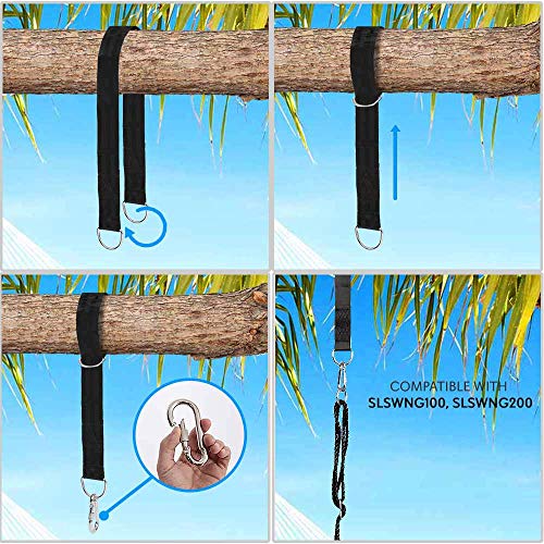 Adjustable Tree Swing Straps - Universal Mounting for Rope Swing Seats, Quick Setup for Indoor/Outdoor Use, Durable & Safe Material, Ultimate Tree Protection, Includes Carry Bag β SereneLife SLSWNG10