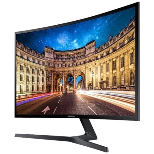 SAMSUNG CF396 Series 27" LED Curved Monitor, 1920x1080, 60Hz Refresh Rate, 4ms Response Time, AMD FreeSync Monitor, HDMI, Black, with MTC HDMI Cable