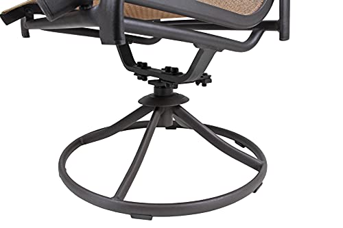 Garden Elements Outdoor Bellevue Metal Aluminum Patio Chair, Brown (6, Sling Rocker)