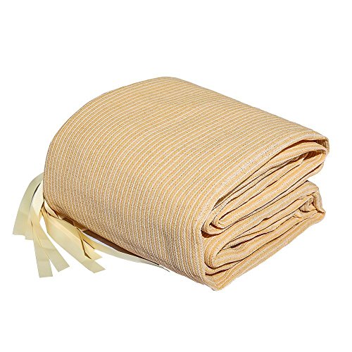 Shatex Shade Panel 10' x 12' Block 90% of Sunlight with Ready-tie up Ribbon for Pergola Gazebo Porch, Wheat