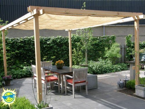 Shatex Shade Panel 10' x 12' Block 90% of Sunlight with Ready-tie up Ribbon for Pergola Gazebo Porch, Wheat