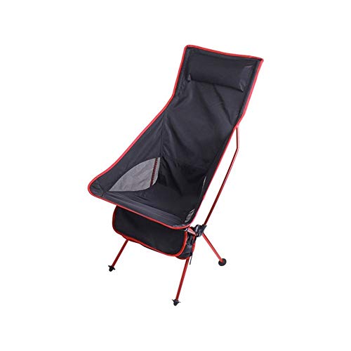 TRENTSNOOK Exquisite Camping Stool Outdoor Camping Chair Oxford Cloth Portable Folding Lengthen Camping Ultralight Chair Seat for Fishing Festival Picnic BBQ Beach (Color : Red)