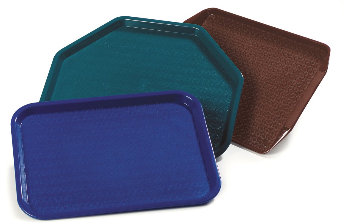CFS CT121608 Café Standard Cafeteria / Fast Food Tray, 12" x 16", Forest Green