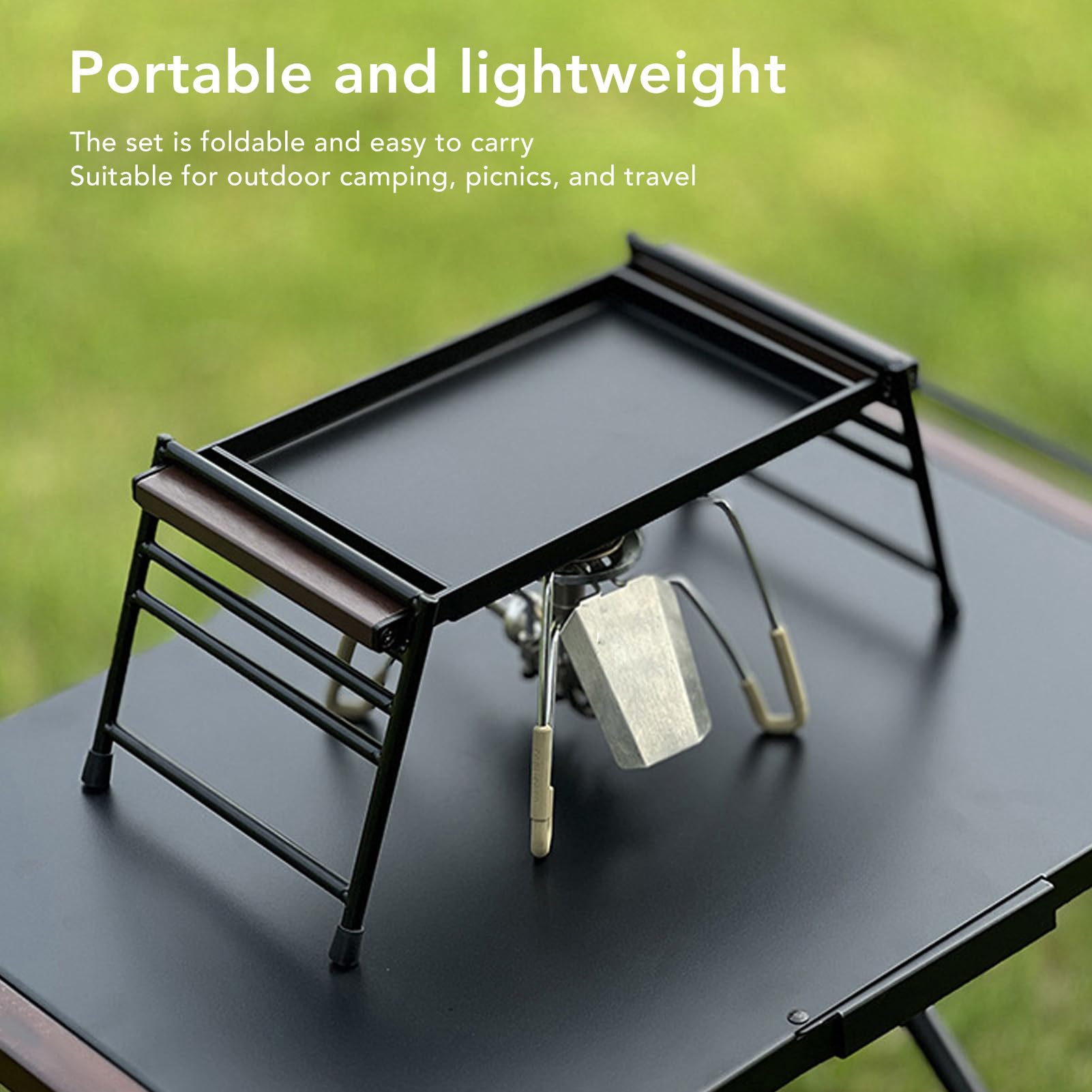 GLOGLOW Portable BBQ Grill Pan, Multi Functional Design, Height, Delicious Barbecue, with Storage Bag, for Outdoor Camping, Picnics, and Travel, Camping Griddle Set