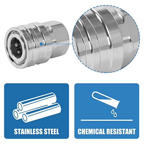 JOEJET 1/4" Pressure Washer Quick Connect Fittings-Stainless Steel Pressure Washer Adapter-1/4" Quick Disconnect Socket to 1/4" NPT Female Coupler-5000 PSI