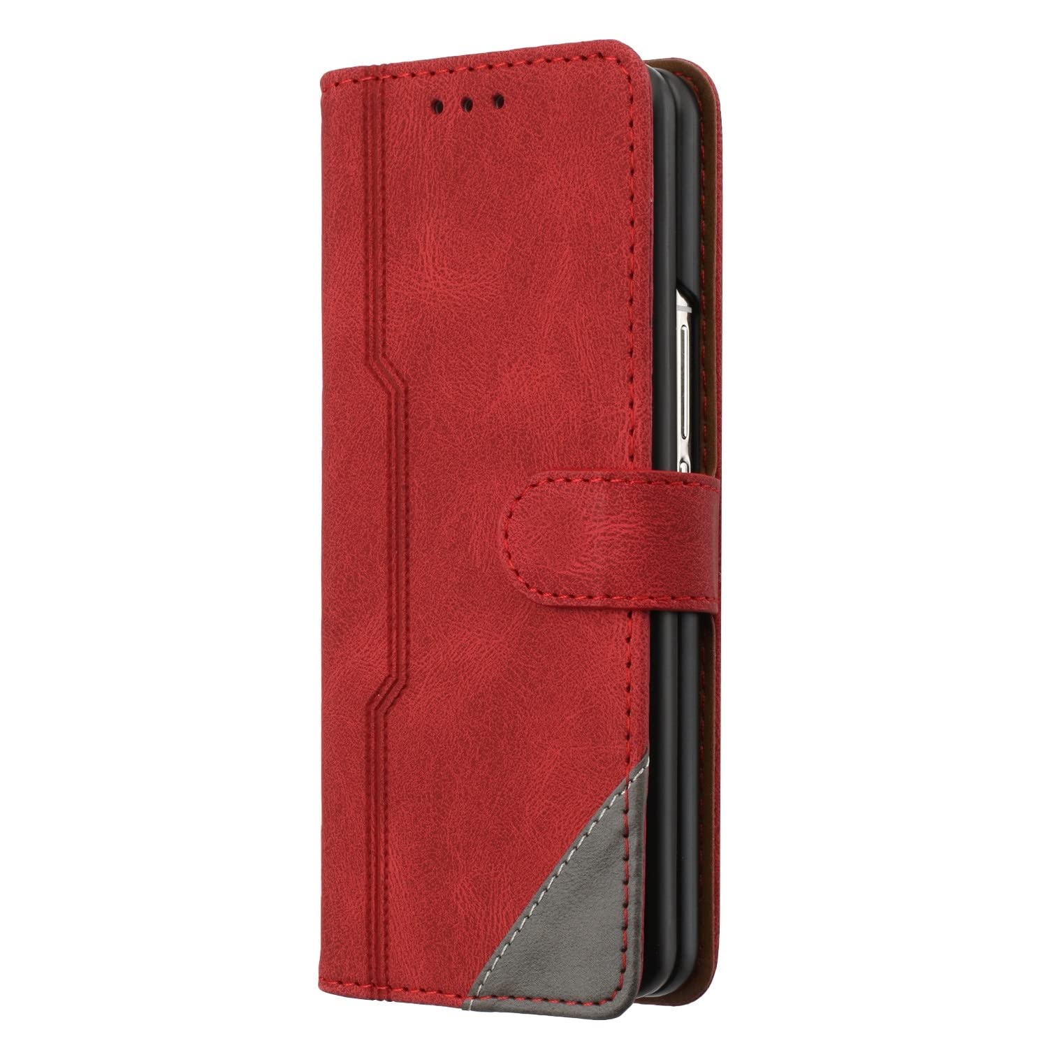 Phone Flip Case Compatible with Samsung Galaxy Z Fold 5 2023 Case, Samsung Galaxy Z Fold 5 Wallet Case Slim PU Leather Phone Case Flip Folio Leather Case Card Holders Shockproof Protective Case with W