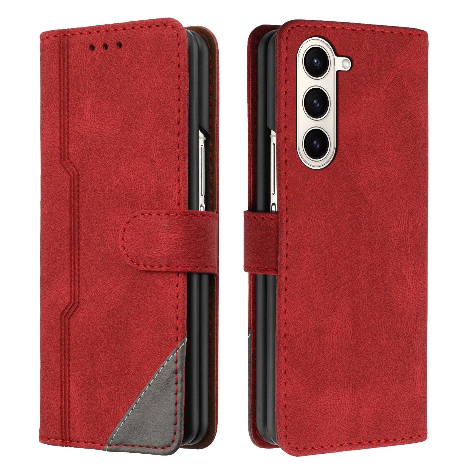 Phone Flip Case Compatible with Samsung Galaxy Z Fold 5 2023 Case, Samsung Galaxy Z Fold 5 Wallet Case Slim PU Leather Phone Case Flip Folio Leather Case Card Holders Shockproof Protective Case with W