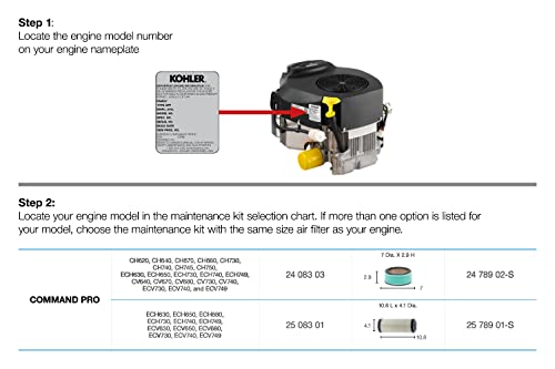 Kohler® 25 789 01-s Command PRO Maintenance Kit