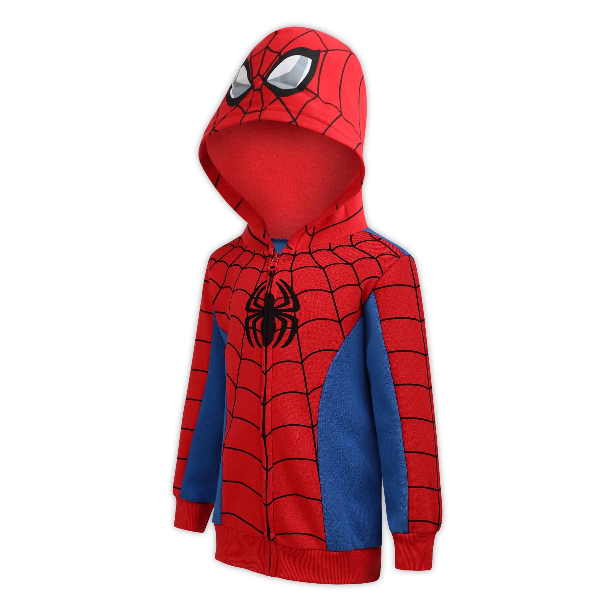 Marvel Avengers Captain America and Spider-Man Boys Zip-Up Hoodie for Toddlers and Big Kids Red