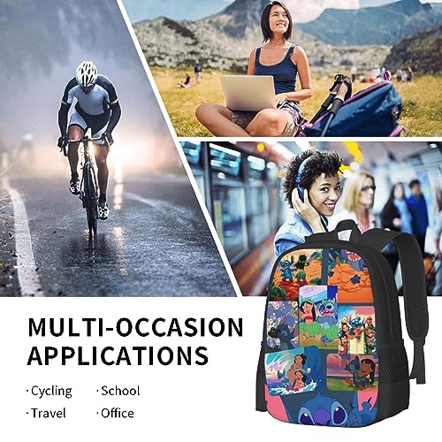 Cartoon Anime Backpack For Stitch Large Capacity Portable Anime Laptop Bag Cute Lightweight Outdoor Travel Backpack Casual