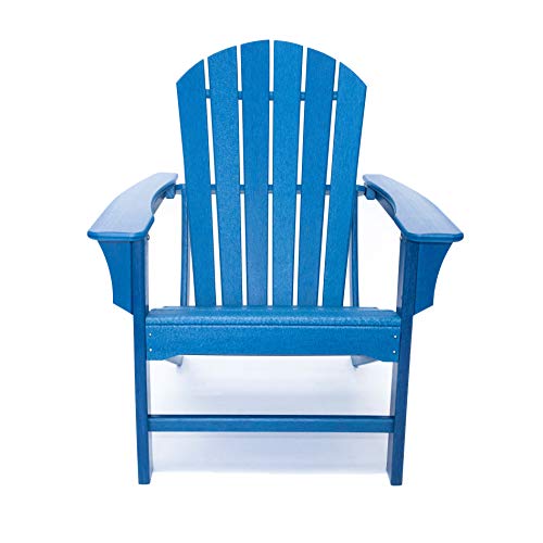 LuXeo LUX-1518-NAVY(2 Pack) Hampton Adirondack Chair, 2-Pack, Water-Resistant, Plastic, Navy