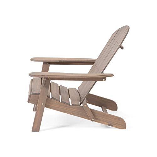 Christopher Knight Home Hanlee Folding Wood Adirondack Chairs, 2-Pcs Set, Grey Finish