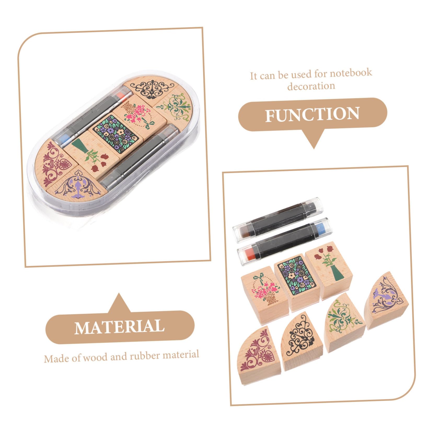 8 Pcs Lace Stamp Set Flower Stamps Flower Decoration for Scrapbook Children's DIY Supplies Classical Lace Stamps Scrapbooking DIY Stamp Stamps for Scrapbook Decor