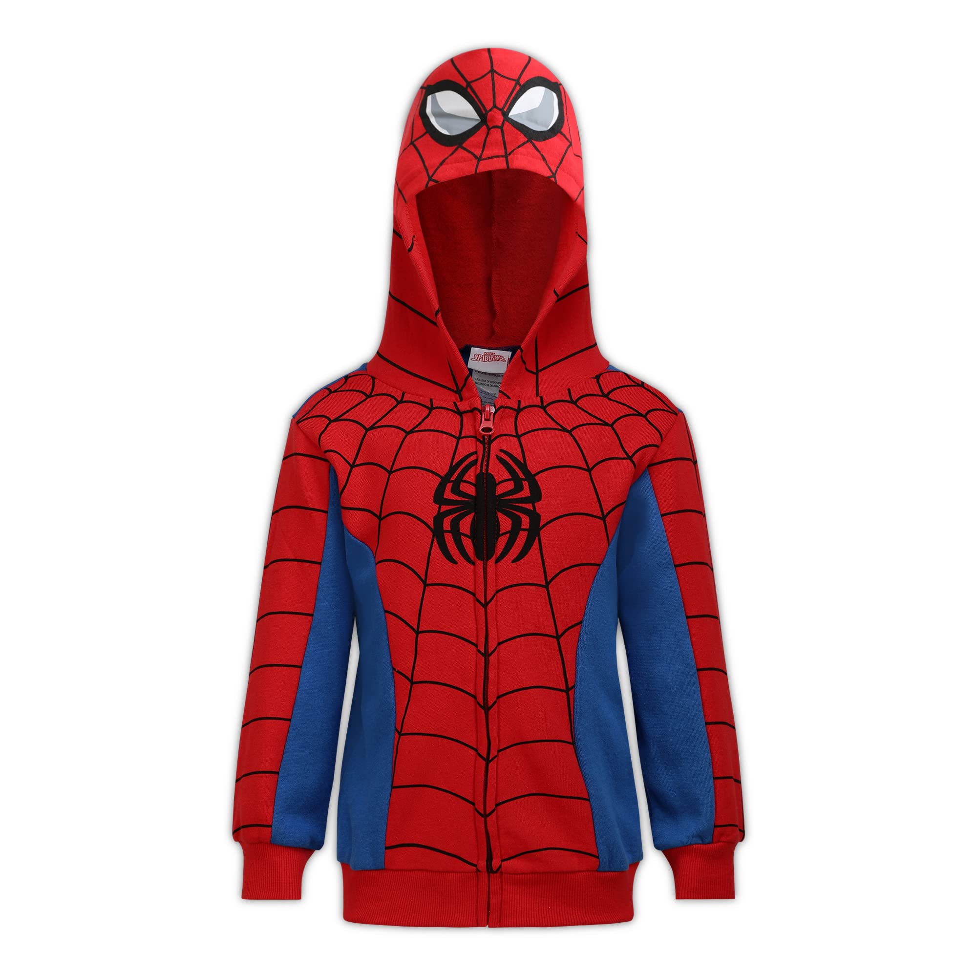 Marvel Avengers Captain America and Spider-Man Boys Zip-Up Hoodie for Toddlers and Big Kids Red