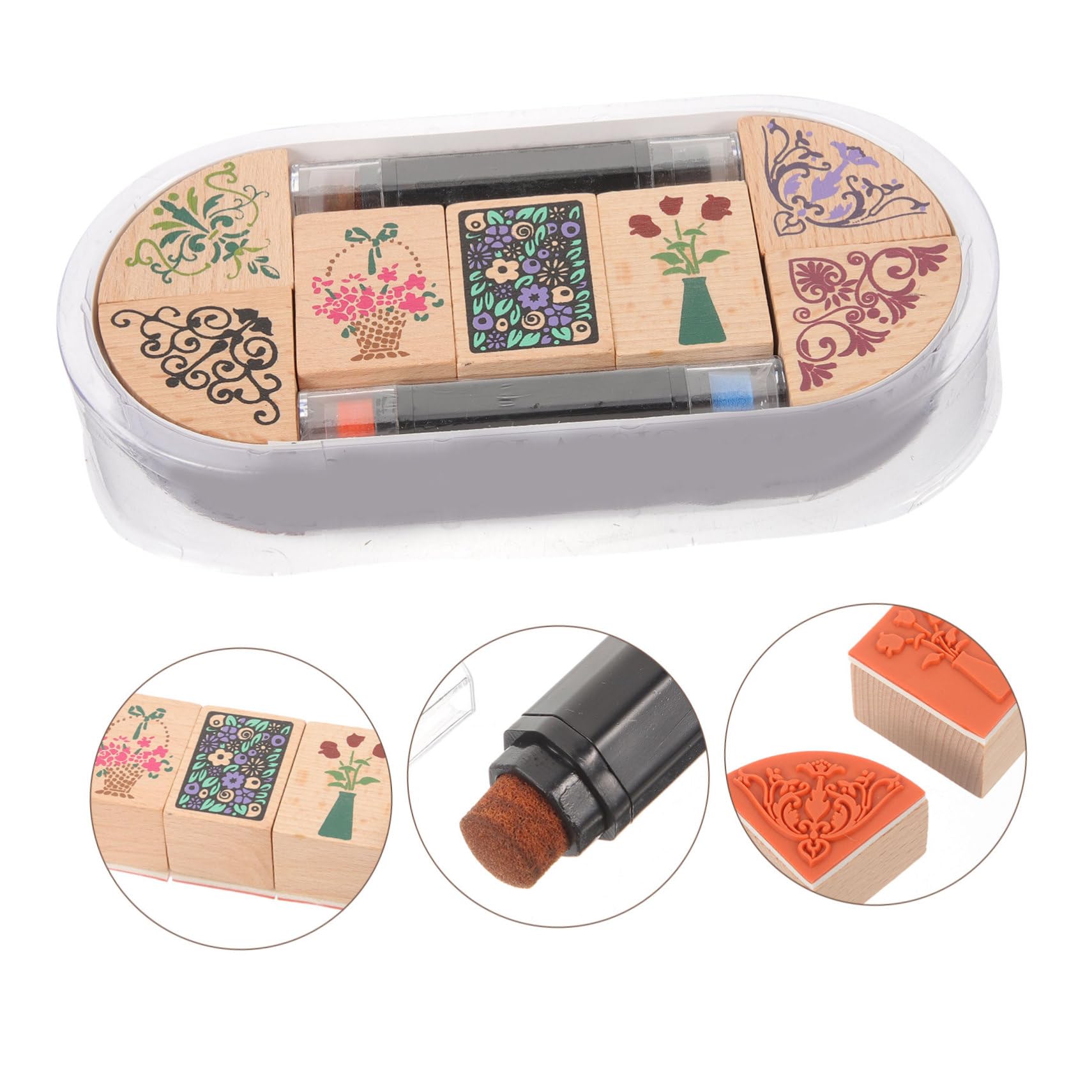 8 Pcs Lace Stamp Set Flower Stamps Flower Decoration for Scrapbook Children's DIY Supplies Classical Lace Stamps Scrapbooking DIY Stamp Stamps for Scrapbook Decor