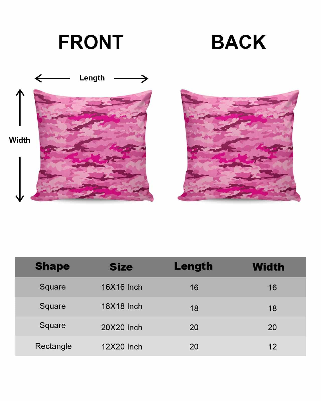 applebless Set of 2 Throw Pillow Covers Square for Home Decor, Camouflage Netting Camo Pink 18x18 Inch Cotton Reversible Pillow Case Sofa Soft Cushion Cases for Bedroom Couch Bed Car Chair