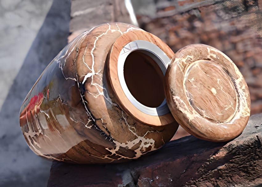 Resin Keepsake and Wooden Cremation Urn for Human Ashes Male/Female, Cremation Adult Funeral Urn Box # Personalized Urn for Human Ashes - Custom Urn for Ashes (Large)