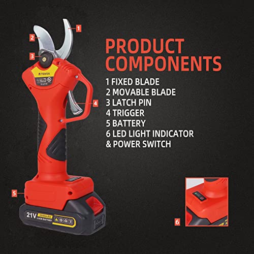 Cordless Pruning Shears, Electric Pruner with 2 Pack 21V Lithium Battery, SK5 Blades, 1.2 Inch Cutting Diameter (21V pruner)
