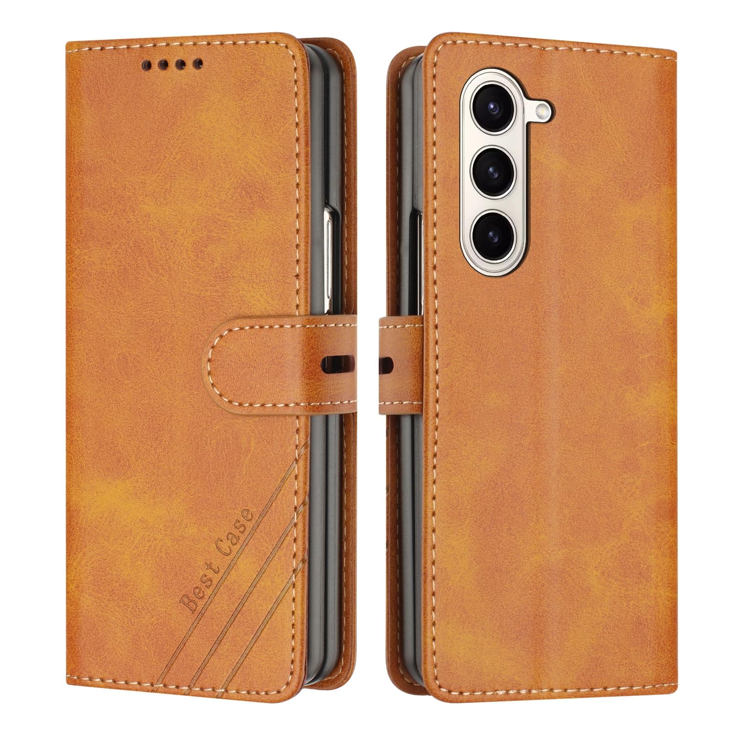 Phone Flip Case Compatible with Samsung Galaxy Z Fold 5 2023 Wallet Case, PU Leather Phone Case Magnetic Flip Folio Leather Case Card Holders [Shockproof TPU Inner Shell] Protective Case phone protect