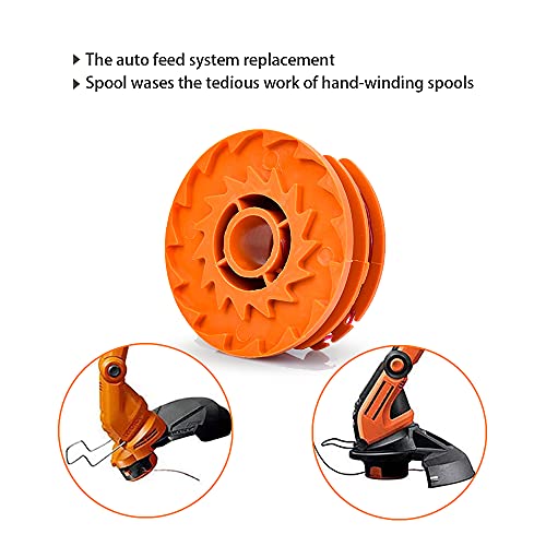 CZON WA0007/ 50022833 Replacement Line Trimmer Spool for Worx WG116 WG119 Corded Electric String Trimmers,16ft 0.065'', 7-Pack (6-Line Spool + 1 Cap)