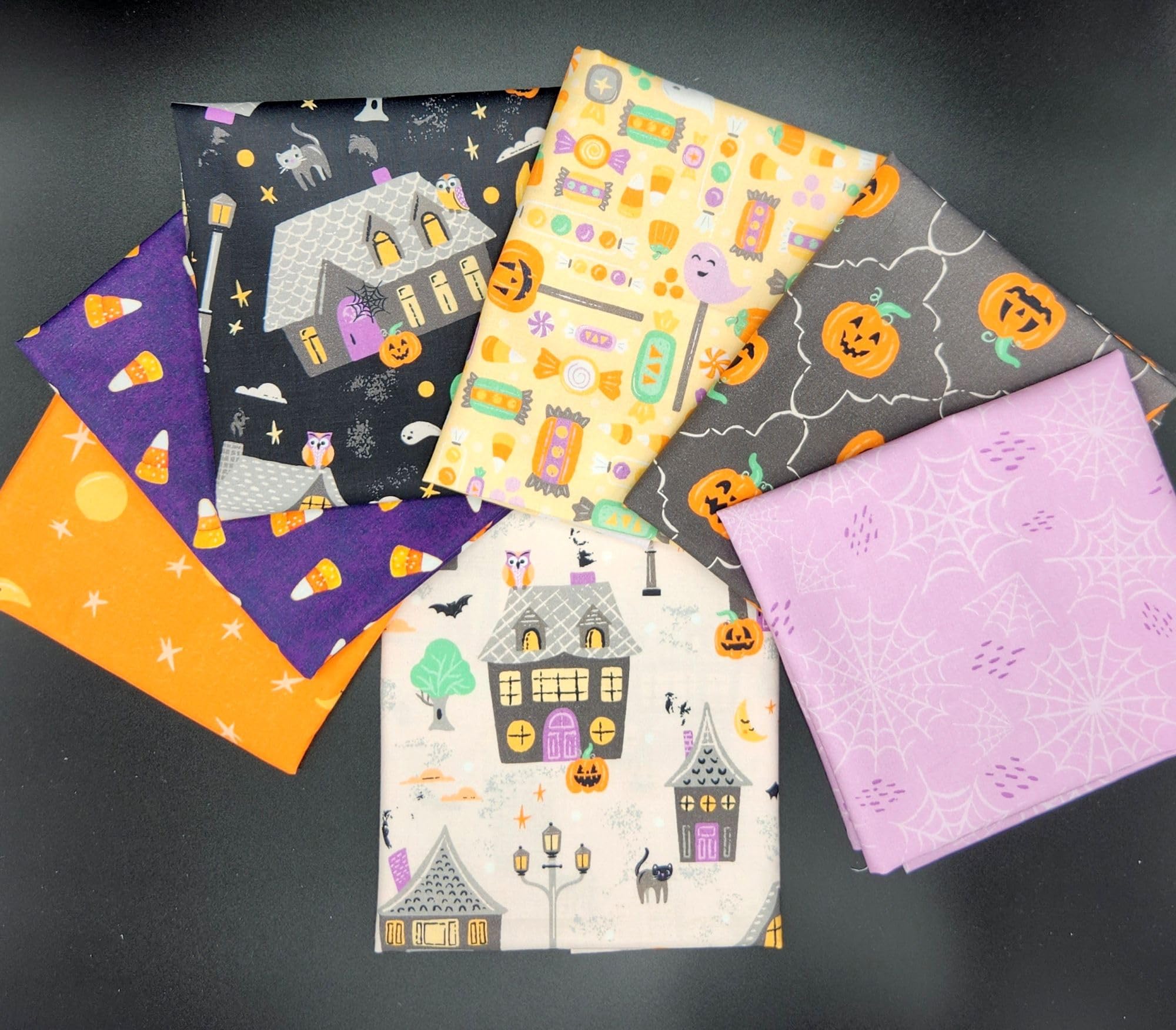 Halloween Village 7 Piece Fat Quarter Bundle by Paintbrush Studios