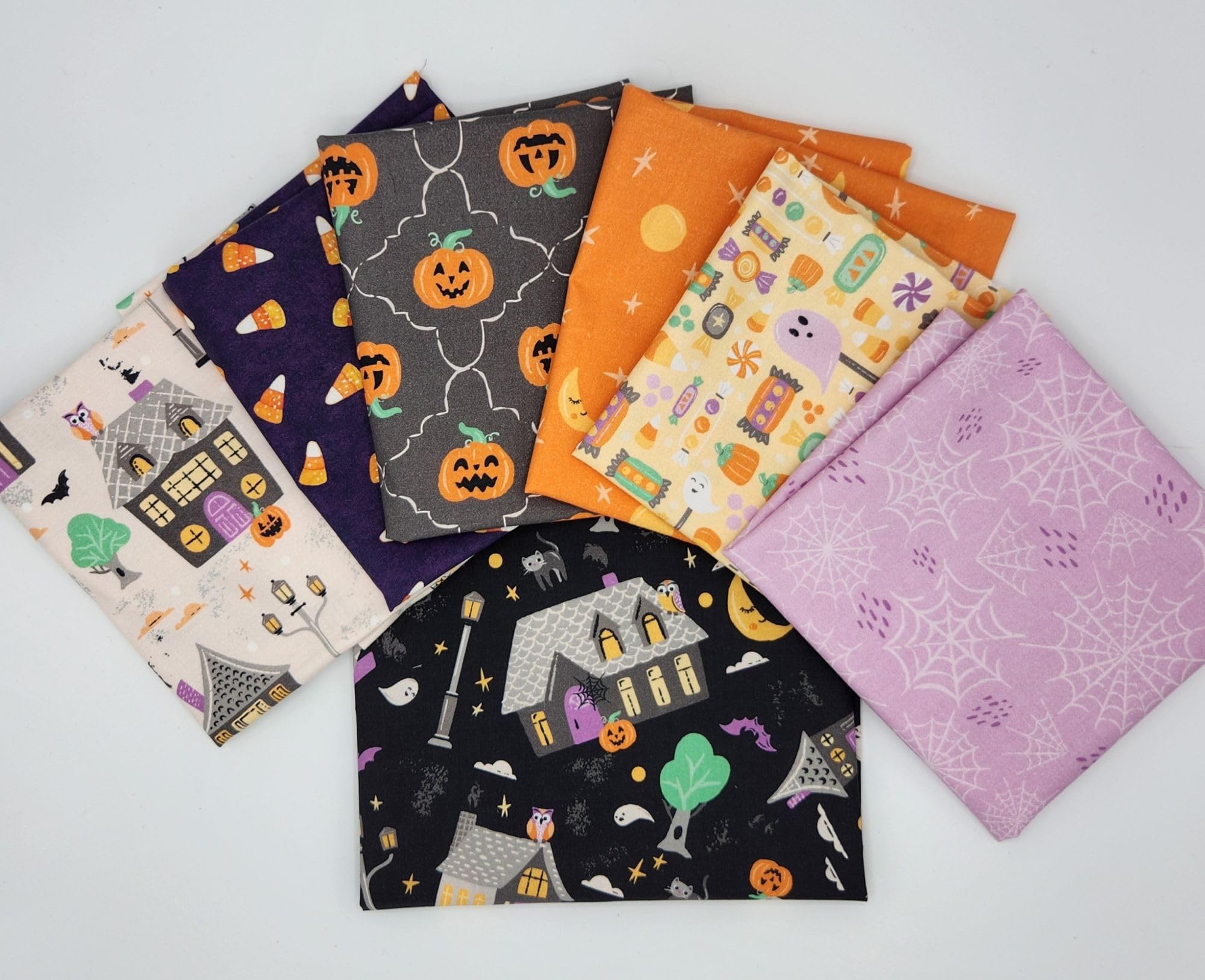 Halloween Village 7 Piece Fat Quarter Bundle by Paintbrush Studios